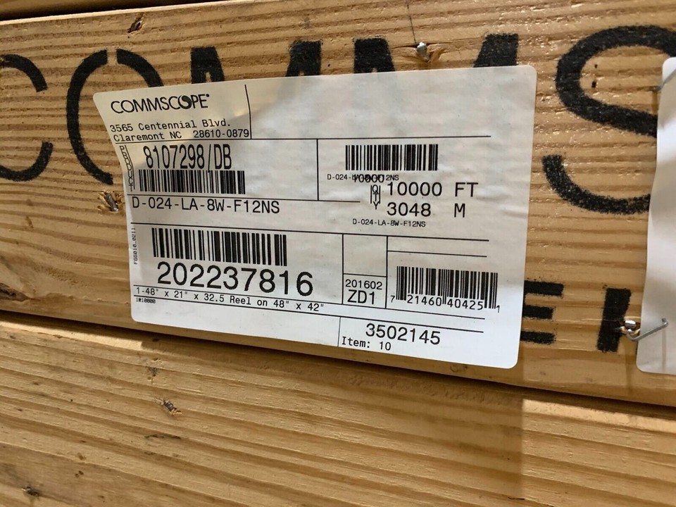 Commscope 24-Fiber D024-LA-8W-F12NS Armored Singlemode OSP FiberOptic ...