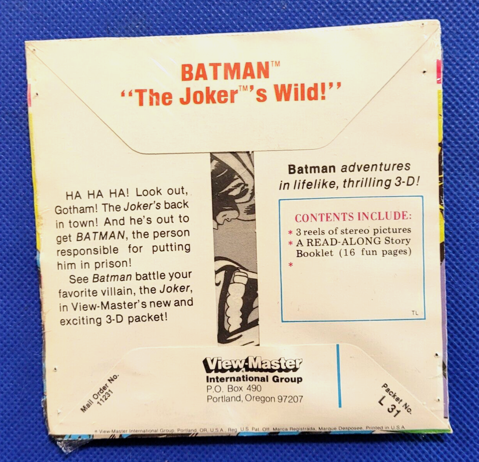 SEALED Gaf L31 Batman The Joker's Wild DC Comics view-master 3 Reels ...