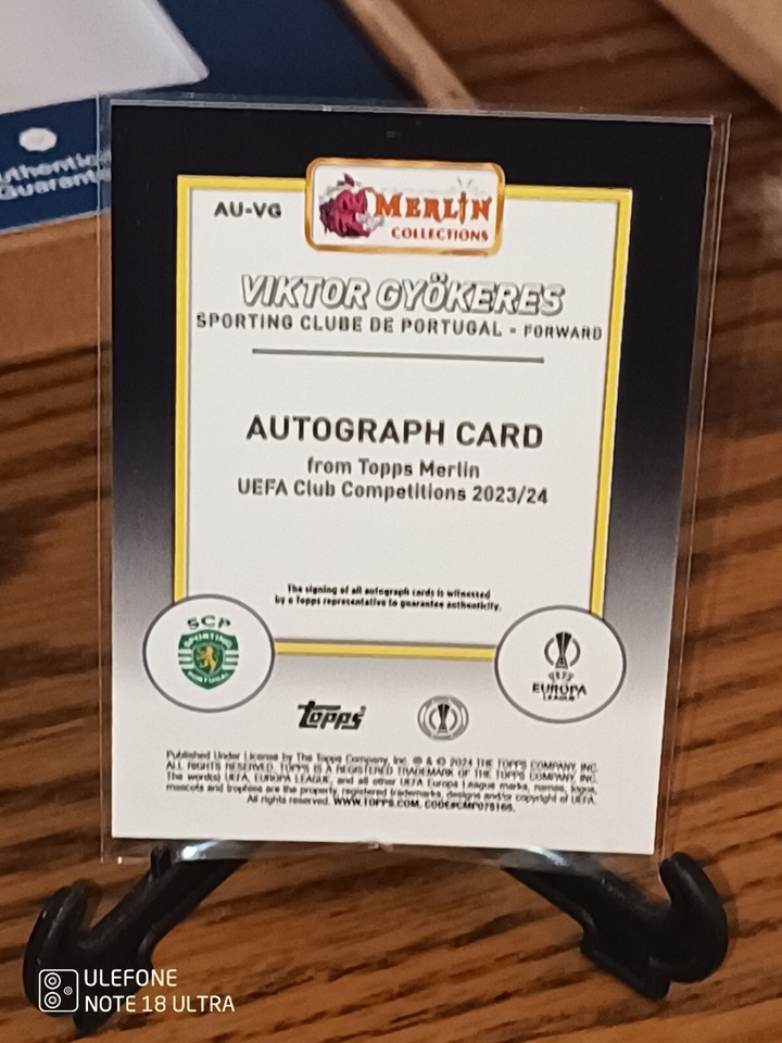 2023-24 Topps Merlin Viktor Gyokeres Rookie RC Auto AU-VG Sporting NM/M ...
