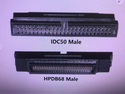 New Internal SCSI Adapter, HPDB68 (Half Pitch DB68) Male to IDC 50 Male ...
