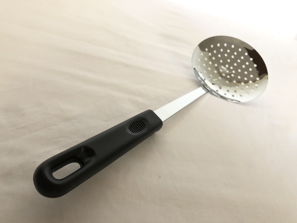 PERFORATED LADLE SKIMMER DEEP FRYING BASKET SPATULA CHANS KITCHEN 13 ...