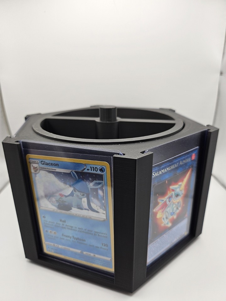 1x Spinning Stackable Trading Card Display Stand for 6 Toploaders ...