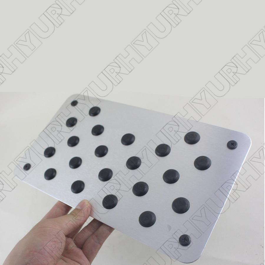 28*16cm Aluminum Car Floor Carpet Mat Patch Heel Scuff Plate Foot Rest ...