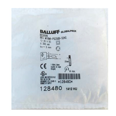 BALLUFF BES M18MI-PSC50B-S04G (BES0086) Inductive Standard Sensors PNP ...