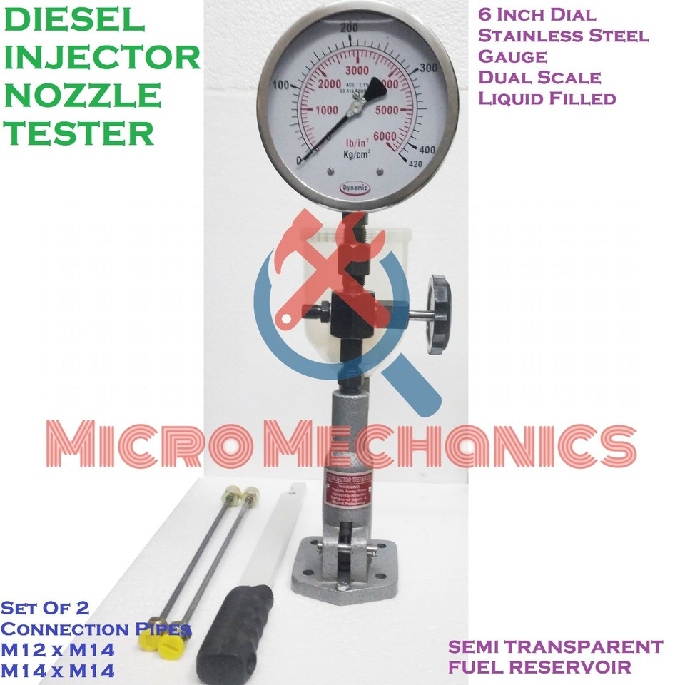 Diesel Injector Nozzle Pop Tester, 420 Kg / 6000 PSI 150mm Dial ...