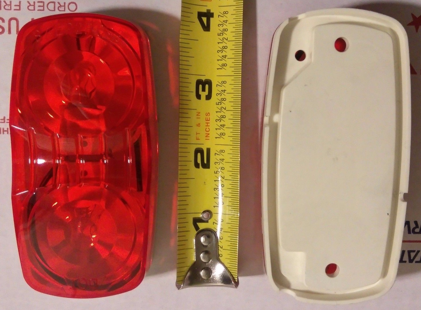 2 pcs. 4" RED Dome Lens 12v Bulb Bulls Eye Side Marker Light Truck ...