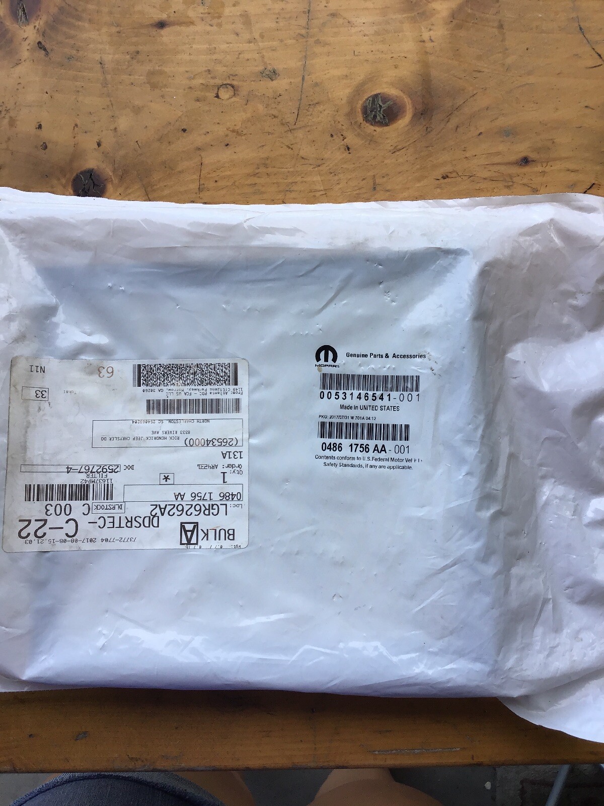 MOPAR 04861756AA - Cross reference air filters