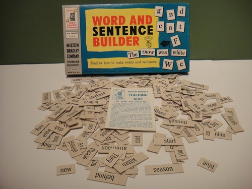 1958 Milton Bradley Word & Sentence Builder Grades 2-4 #9512 Made in ...