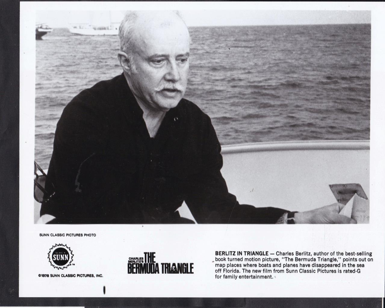 author Charles Berlitz closeup The Bermuda Triangle 1978 movie photo ...