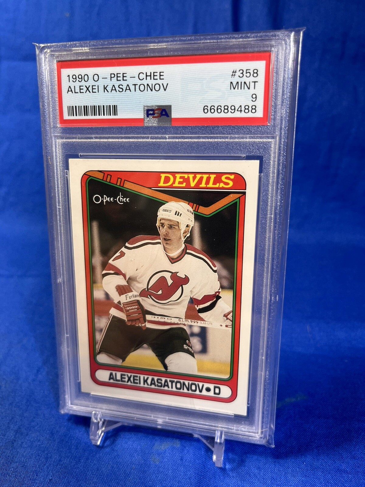1990-91 O-Pee-Chee Hockey RC #358 Alexei Kasatonov PSA 9 MINT Devils ...