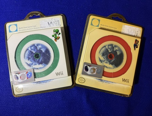 2 Nintendo Wii Multi-Disk Disc Game Case Red Mario & Green Yoshi NEW ...