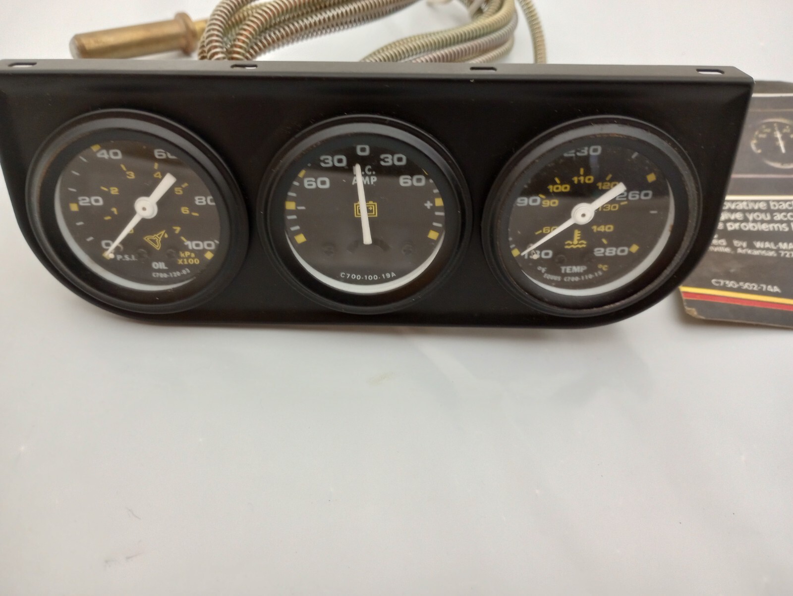 Racing Gauge Kit Analog Console Water Temperature Oil PSI Ammeter | eBay
