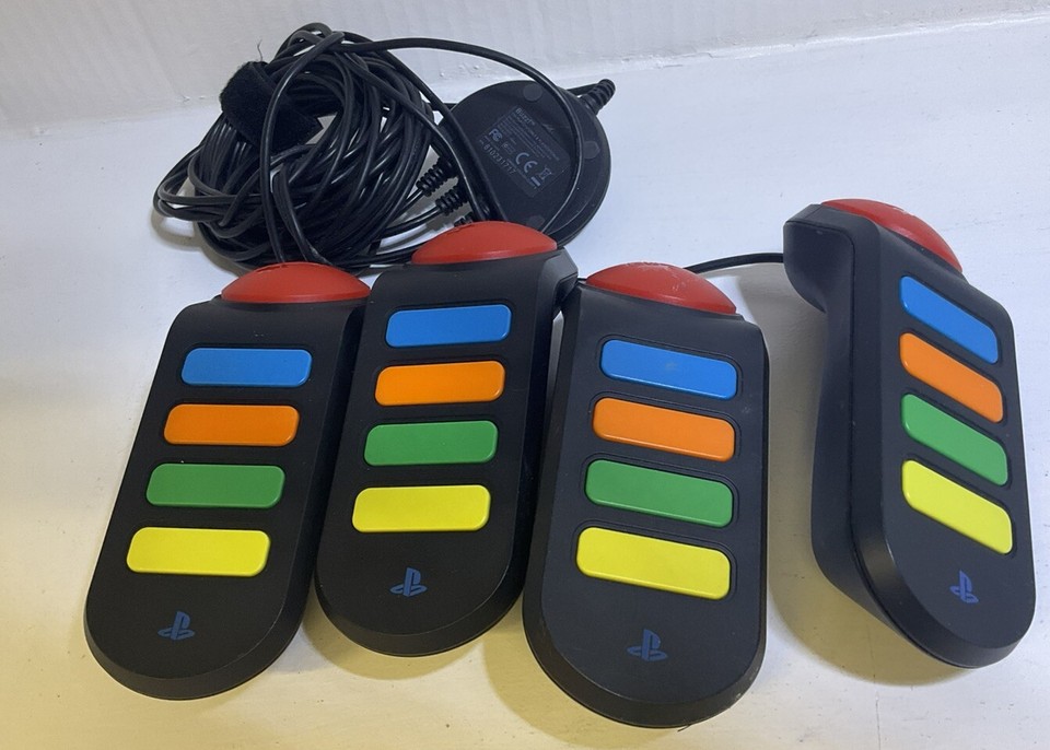 Buzz Quiz TV Game Bundle With 4 Buzzer Controllers Sony PlayStation 2 ...