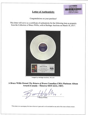 Bruce Willis - Signed Autograph Letter of Authenticity | eBay