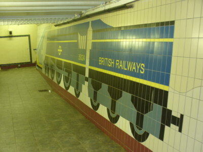 Photo 6x4 Woking Railway Station Underpass One of the tiled murals in ...