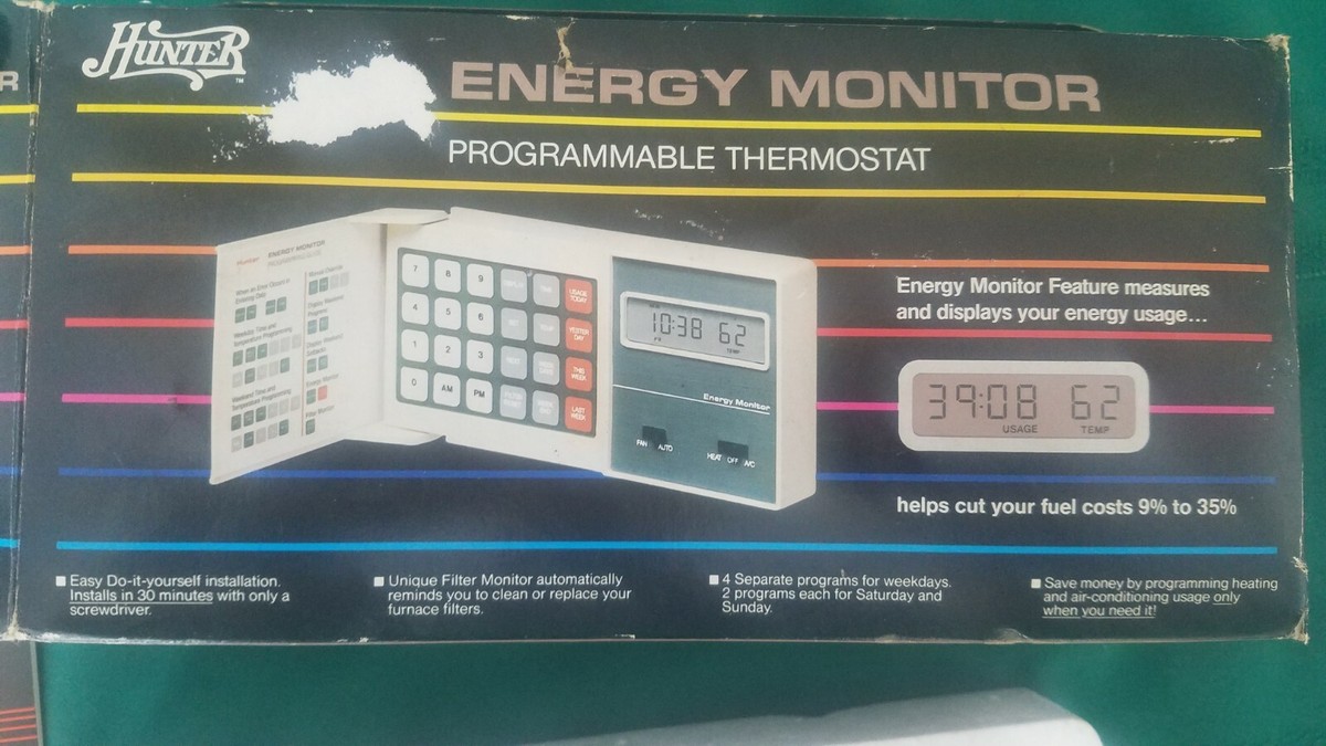 Termostato Programable Hunter New Old Stock Hunter Model 42201 Energy