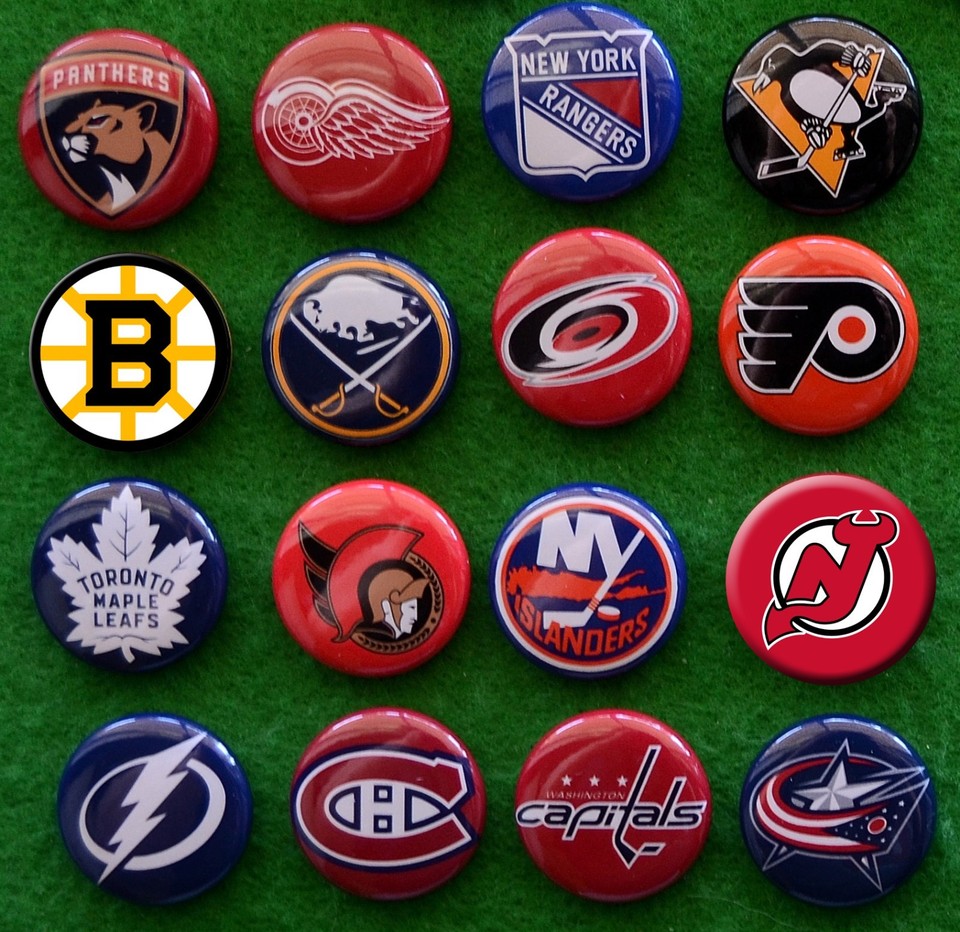 NHL Hockey All 32 Teams - 1" Pinback Buttons | eBay