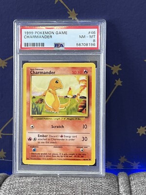 1999 Pokemon Game #46 Charmander PSA 8 Base Set Unlimited Card | eBay