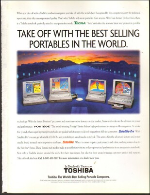 1996 Print Ad for Toshiba`Portable Computer`retro art | eBay