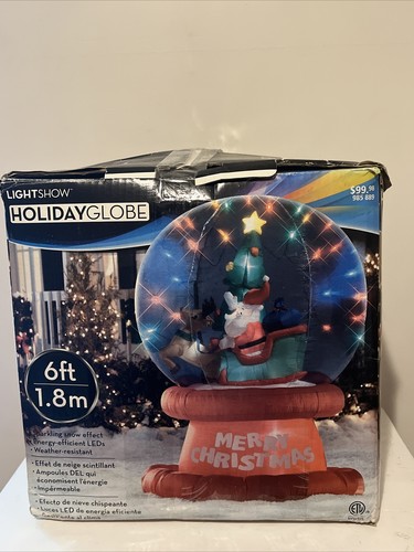 Gemmy 6ft Airblown Inflatable Christmas Santa Snow Globe Lighted LED ...