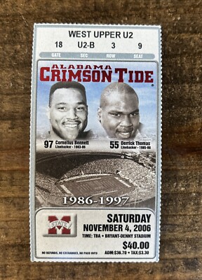 2006 Alabama vs Mississippi State Football Ticket Stub - Roll Tide | eBay