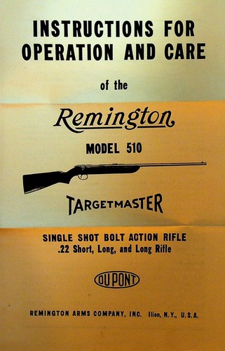 Remington Model 510 Targetmaster Operation & Care Instructions 1930s | eBay