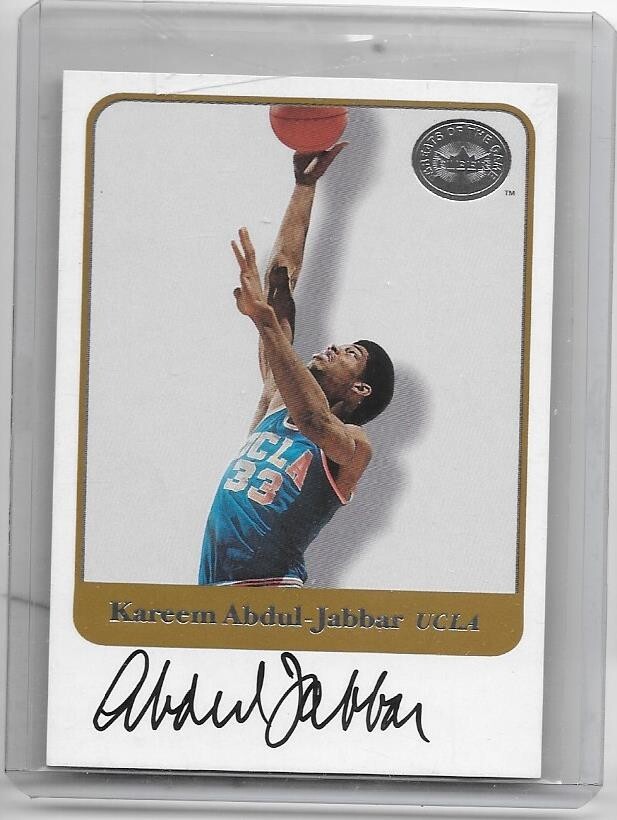KAREEM ABDUL JABBAR 2001 FLEER GREATS OF THE GAME CERTIFIED AUTOGRAPH ...