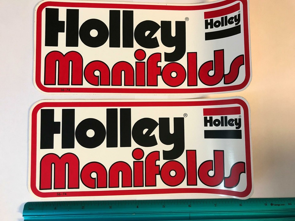 2 New Holley Manifolds contingency drag Racing decal stickers 8.5" Pair ...