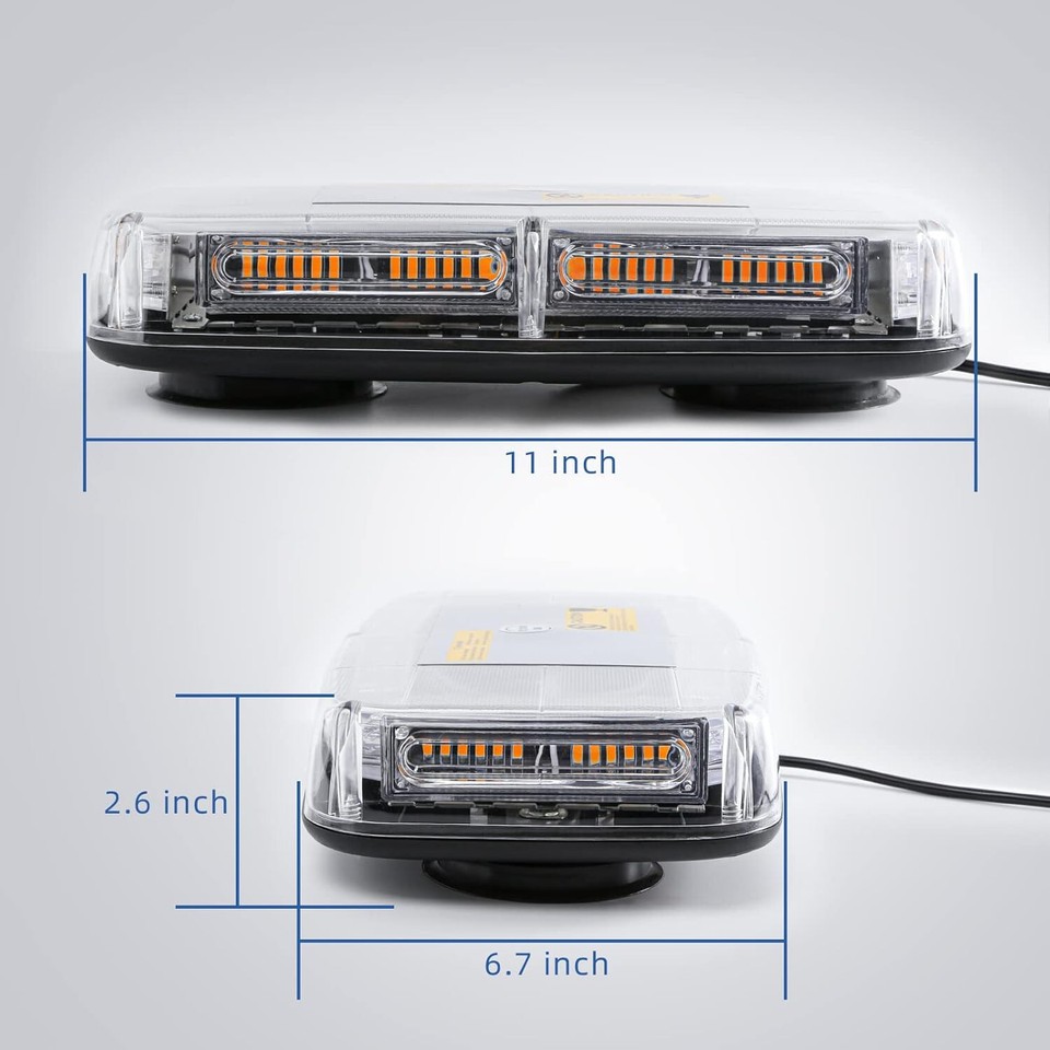 11''x 6.7'' 72 LED Amber Exterior Roof Top Strobe Beacon Light w ...