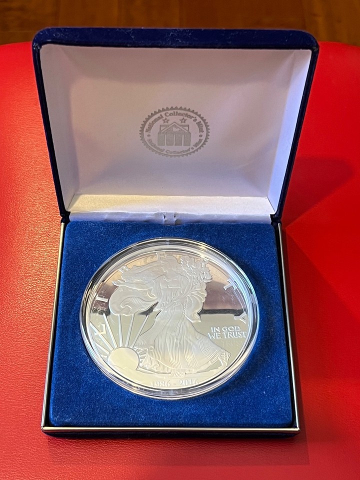 1986-2016 4-OZ .9999 Silver Walking Liberty Quarter Pound Silver Round ...