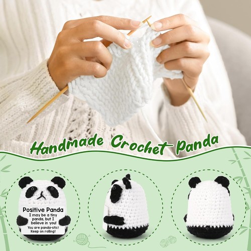 Mini Positive Crochet Animals Panda Valentines Day Gifts for Kids... | eBay