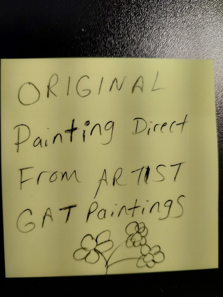 GAT Ostrich Bird Painting Whimsical Animals Signed Art 4x4 Hand Painted ...