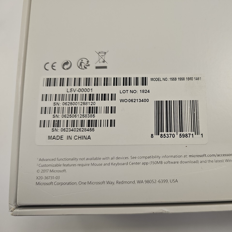 MICROSOFT Sculpt Ergonomic Desktop; NEVER BEEN OPENED; MODEL#1559 1558 ...