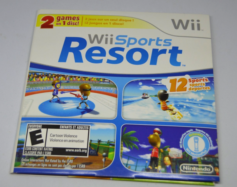 Wii Sports Resort Wii Sports 2 in 1 Combo Disc CIB Complete Manual Mint ...