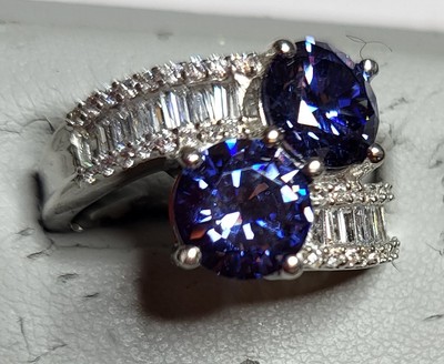 Sterling Silver Blue - White Cz SJ Ring Size 9 JTV | eBay