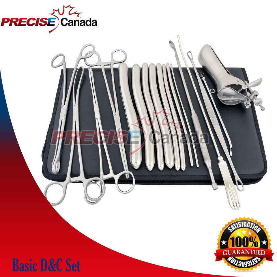 17 Pcs D&C DNC Instruments Set / Gynecology Dilation And Curettage Set ...