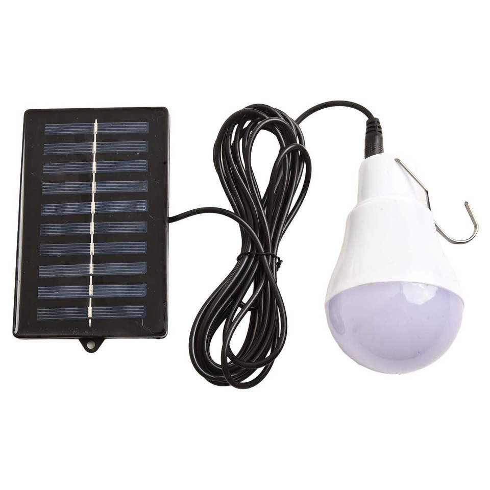 15W Solar Power Bulb Lamp Light Charged Outdoor Ing +Battery White New ...