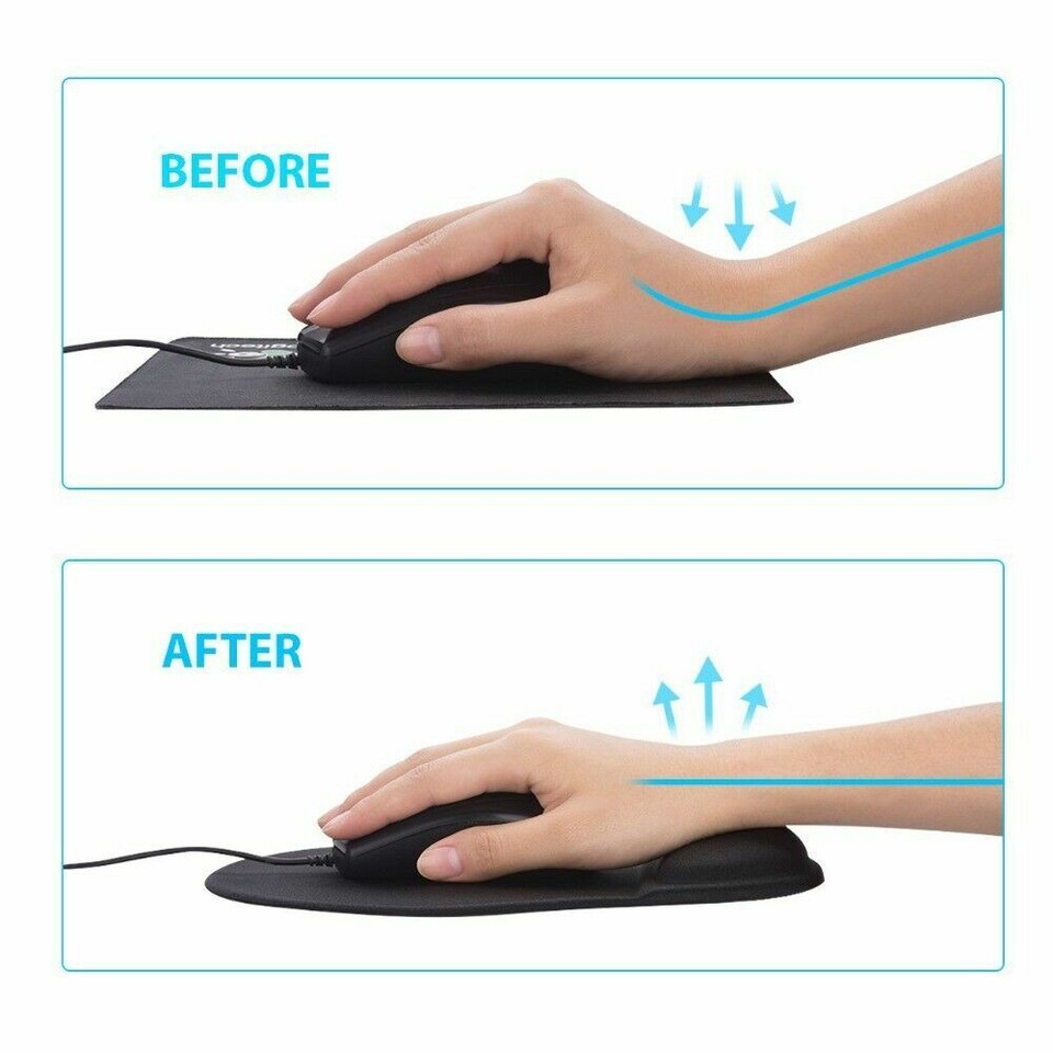 Mouse Pad Wrist Rest Support Ergonomic Comfort Mat Non-Slip PC Laptop ...