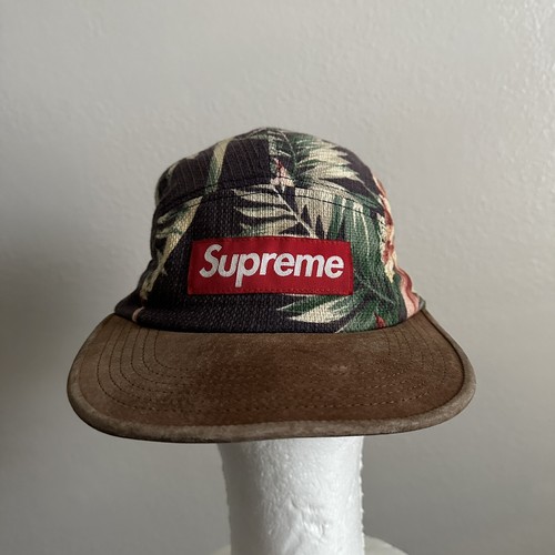 Supreme SS12 Floral Camp Cap Navy And Natural OSFM | eBay