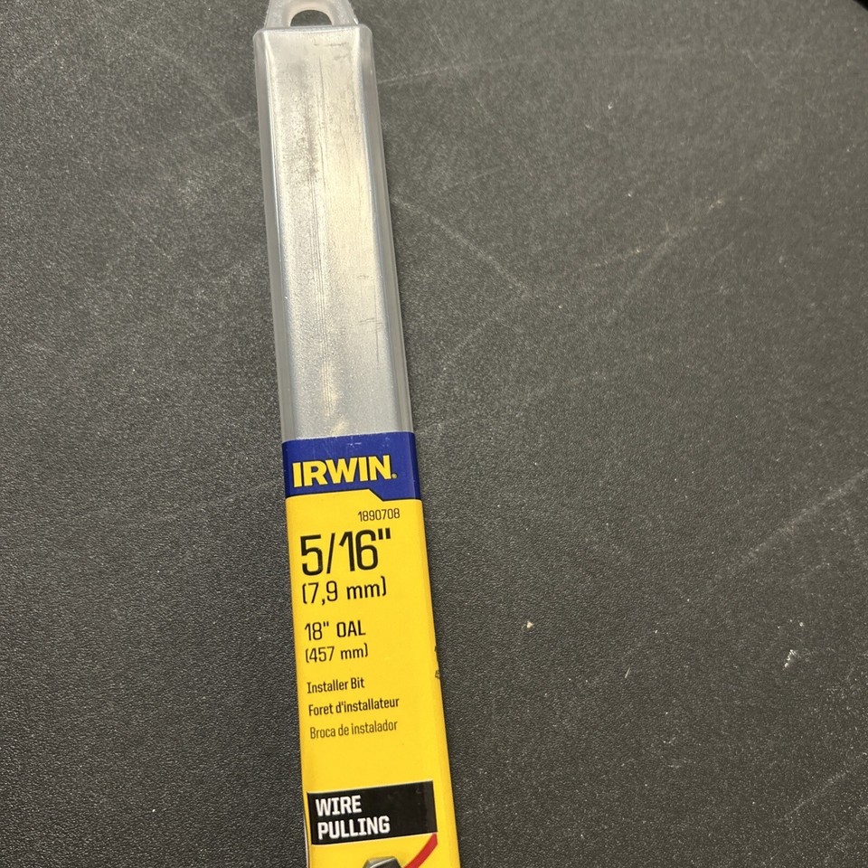 Irwin 1890708 5/16" x 18" Power Drill Woodboring Installer Bit Wire ...