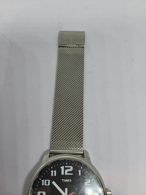 Timex T28071 Men's Large Easy Reader Black Leather Watch Indiglo ...