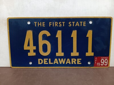 1999 Delaware License Plate Tag Original | eBay