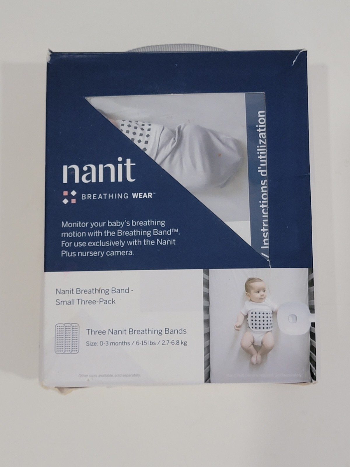 NANIT Breathing Bands package of 3 Breathing Wear Sz Small 6-12 Lbs 0-3 ...