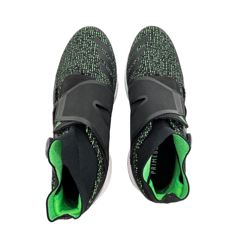Adidas Men’s BOA Golf Shoes 9.5 Black Green Triple Bar Logo Boost Spike ...