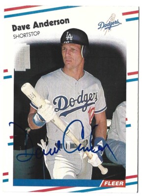 1988 FLEER TIM LEARY LOS ANGELES DODGERS ON CARD AUTOGRAPH SIGNED CARD ...