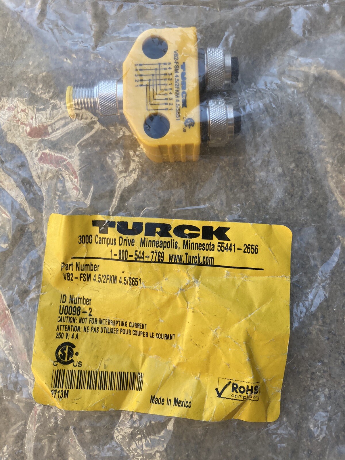 TURCK VB2-FSM 4.5/2FKM 4.5/S651 / VB2FSM452FKM45S651 (BRAND NEW) | eBay