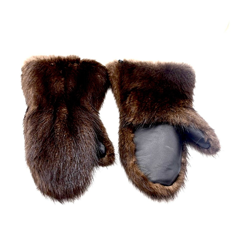 Winter Men Fur Mittens , Real Beaver Fur ( L) | eBay