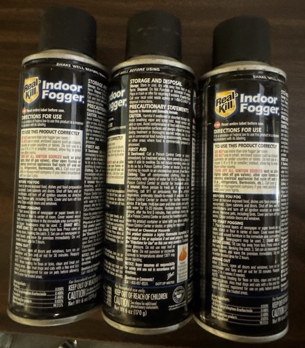 3 - 6oz Water Based Real-Kill Indoor Fogger Insect Killer: Spiders ...