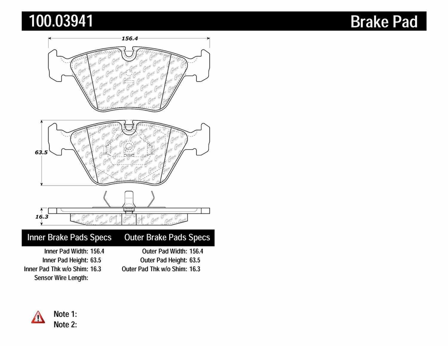Disc Brake Pad Set-OE Formula Brake Pads with Hardware Centric 100. ...