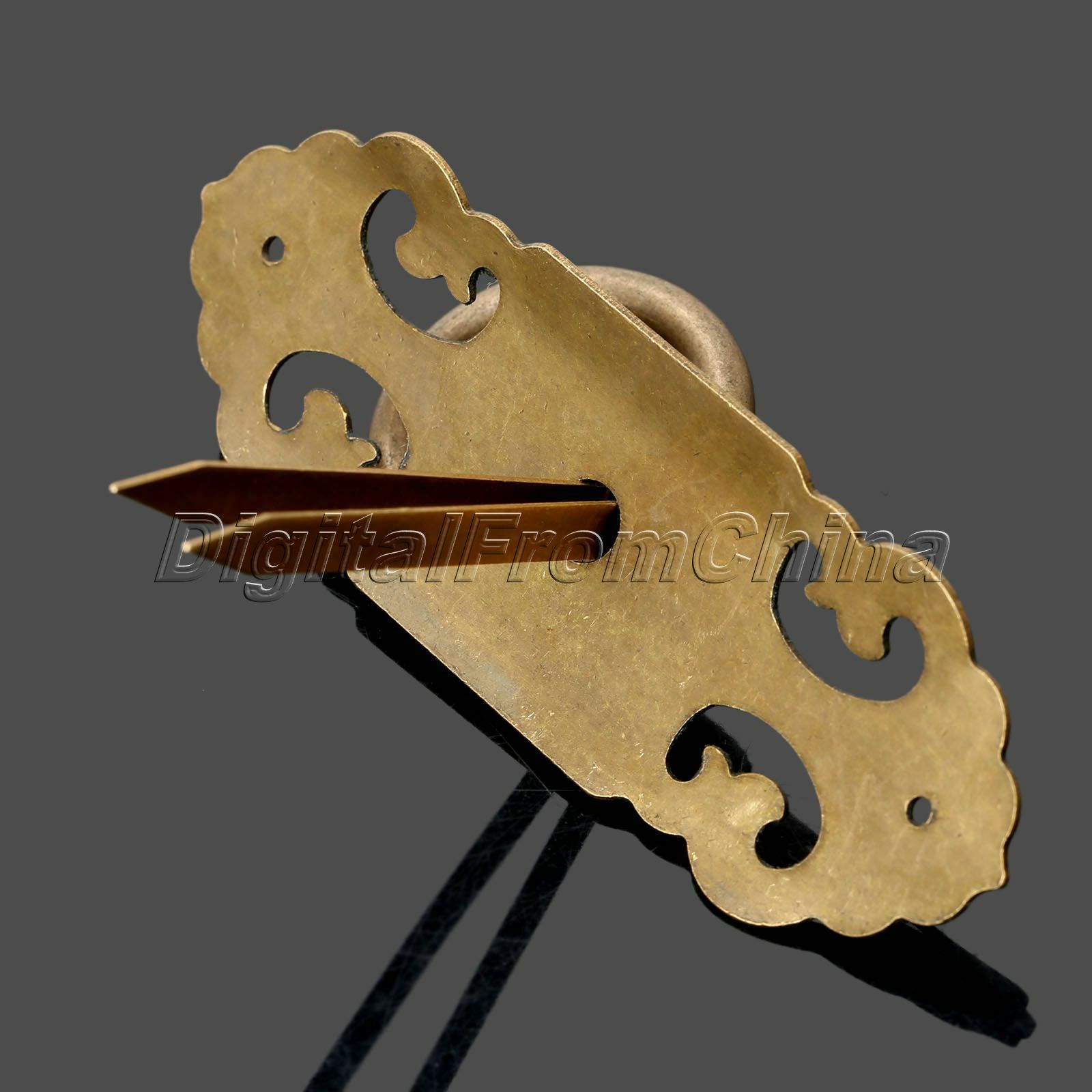 Vintage Chinese Style Furniture Pull Lock Latch Cabinet Hardware Brass ...